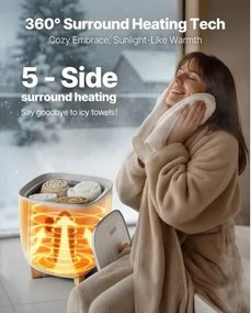 25 L vědro ohřívače ručníků s LED obrazovkou Spodní vyhřívací sloupky Timer Bílá