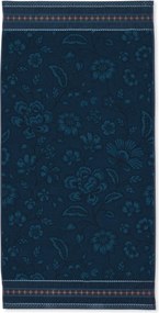 Pip Studio ručníky z bavlněného froté Jasmine Jacquard, tmavě modré (Luxusní ručníky z bavlněného froté v designu Jasmine Jacquard v tmavě modré)