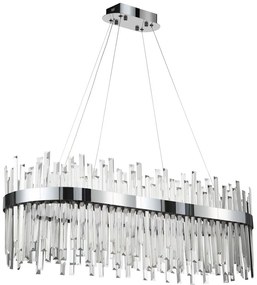 Toolight Toolight, LED křišťálové svítidlo 80x35 cm, 62W, APP1514-CP80, chromová, OSW-03262