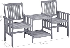 vidaXL Zahradní židle s čajovým stolkem a poduškami masivní akácie [3061318] Barva: Zelená