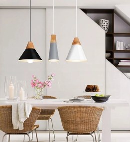 Toolight Scandi C, stropní svítidlo 1xE27 SCANDI C WHITE APP061-1CP, bílá-hnědá, OSW-00106