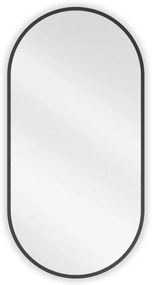 Mexen Loft, oválné koupelnové zrcadlo 80 x 40 cm, barva rámu černá matná, 9851-080-040-000-70