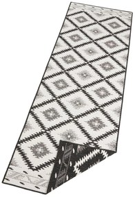 NORTHRUGS - Hanse Home koberce Kusový koberec Twin Supreme 103429 Malibu black creme – na ven i na doma - 80x150 cm