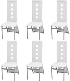 Jídelní židle 6 ks bílé umělá kůže 274310
