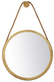 Kulaté zrcadlo Mossø s dubovým rámem Barva dřeva:: světlý dub, Průměr:: 40cm