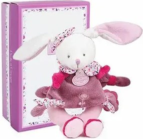 Doudou Dárková sada - Plyšové chrastítko králíček 19 cm / od 0 let