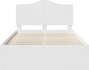 Rám postele s čelo Bílá 120 x 200 cm Masivní borové dřevo 3413326