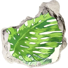 Wallmuralia 3D díra na zeď Tropické listí 75x75 cm