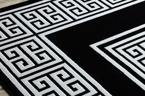 Dywany Łuszczów, Kusový koberec Gloss 6776 85 greek black/ivory, 80x150, černobílá, chodba / předsíň
