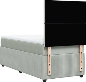 Box spring postel s matrací světle šedá 90x190 cm samet 3292208