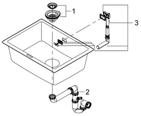 GROHE 31655AP0 - Dřez K700U 610 × 460 mm černý kámen/černá