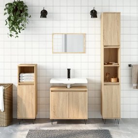 vidaXL 3dílný set koupelnového nábytku kompozitní dřevo [3190278] Barva: bílá s vysokým leskem