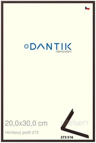 DANTIK rámeček 20x30 | ALU profil 7273 Dýha wenge tmavá (Sklo Čiré)