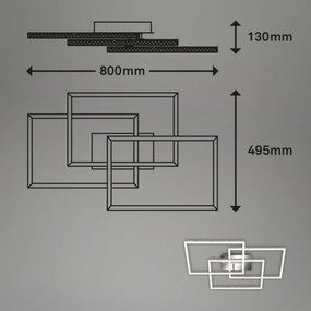 Brilo - LED Stmívatelné stropní svítidlo FRAME LED/57W/230V 3000K matný chrom