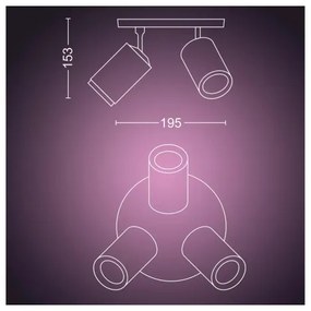 Philips - LED RGBW Stmívatelné bodové svítidlo Hue FUGATO 3xGU10/4,2W/230V bílá