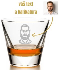 Dekorant Sklenice na lihoviny Triangle s karikaturou z fotky 320 ml 1KS