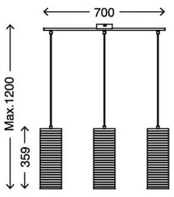 Briloner 4313-038 - Lustr na lanku 3xE27/60W/230V