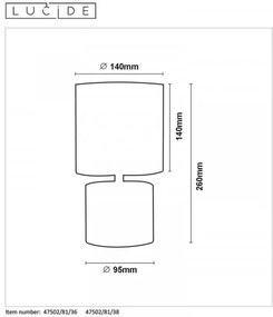 LUCIDE Stolní lampa Greasbo Grey