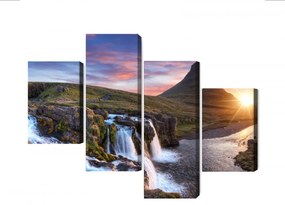 Vícedílný obraz Kirkjufell Hora S Vodopády Nedostatek Nedostatek Plátno Canvas 160x100