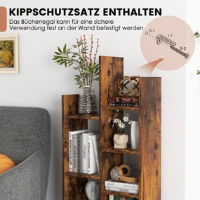 Costway 7-Tier otevřená knihovna se zásuvkou – 53 × 24 × 118 cm