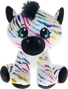 Plyšová zebra Star Sparkle bílá / Plyšová hračka / duhové třpytivé pro