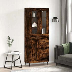 Skříň highboard kouřový dub 69,5 x 34 x 180 cm kompozitní dřevo 3198678