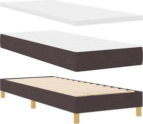 Postel s boxspringem s čelo Tmavě hnědá 80 x 200 cm textil 3340244