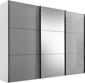 XXXLutz SKŘÍŇ S POSOUVACÍMI DVEŘMI, bílá, světle šedá, 280/222/68 cm Moderano - Šatní skříně - 000531006095