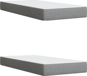 Box spring postel s matrací světle šedá 200 x 200 cm textil 3285158