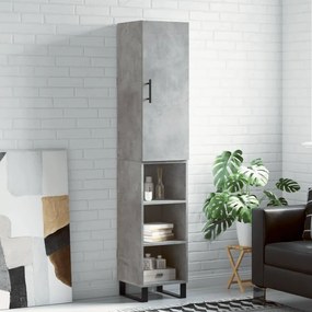 Skříň highboard betonově šedá 34,5x34x180 cm kompozitní dřevo