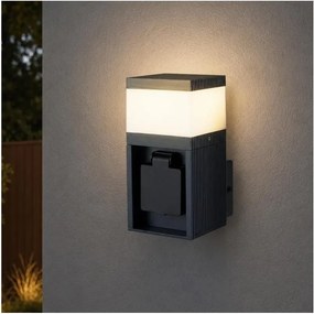 BRILAGI - Venkovní lampa se zásuvkou SCHUKO PILLAR 1xG9/11W/230V IP44 antracit