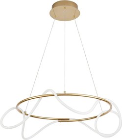 Hliníkové LED stmívatelné závěsné svítidlo ve zlaté barvě se stínidlem z akrylového skla ø 70 cm Tiriac – Nova Luce
