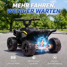 AIYAPLAY Dětské elektrické čtyřkolky 6V, dětská čtyřkolka s lithium-akumulátorem, funkce vpřed, ovládání tlačítkem na řídítkách, 1,5-2 roky, černá