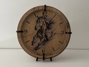 Li-Go "Kůň" Dřevěné hodiny 32 cm provedení povrchu: dub světlý