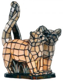 Dekorativní lampa Tiffany kočky – 27x18x35 cm
