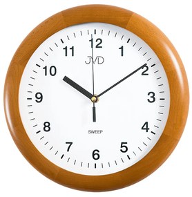 Netikající tiché dřevěné nástěnné hodiny JVD NS2341/41