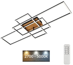 Brilo | Brilo - LED Stmívatelný přisazený lustr FRAME LED/51W/230V černá/hnědá + DO | BL1253