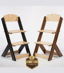 Lucas Wood Style - rostoucí židle OMEGA III zvýhodněný set 2 ks - černá +  ořech