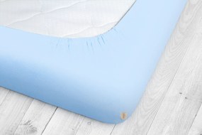 Jersey prostěradlo světle modré na výšku matrace do 20 cm Velikost: 60 x 120