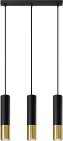Lustr SOLLUX Loopez 3l GU10 3x40W bez zdroje SL.0954 černá/zlatá