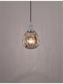 Nova Luce Závěsné svítidlo ZARLEY chromovaný kov kouřové šedé sklo E27 1x12W