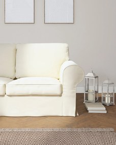 Potah na pohovku IKEA Ektorp 2-místná rozkládací  NOVÝ MODEL 2012 barva krémová látka lesklé, sametová