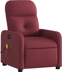 Elektrické masážní polohovací křeslo vínové textil 3206789