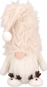Vánoční figurka látkového skřítka béžová 48 cm