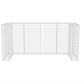 Gabionová zástěna pro 3 popelnice ocelová 250 x 100 x 120 cm 142560