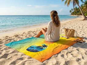 Rychleschnoucí XXL plážová osuška ANANARA barevná 150 x 210 cm, 100% mikrovlákno