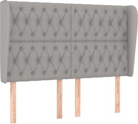 Čelo postele typu ušák světle šedé 147x23x118/128 cm textil 3118290