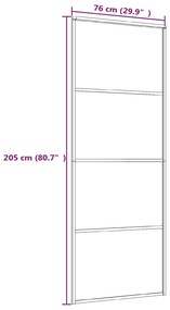 Posuvné dveře hliník a ESG sklo 76 x 205 cm černé - Default Title