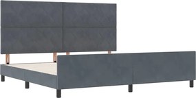 Postel s boxspringem s čelo Tmavě šedá 200 x 200 cm samet 3345030