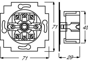 ABB žaluziové tlačítko otočné č.1/0+1/0 1101-0-0559 (2722 U) 2CKA001101A0559 s blokováním